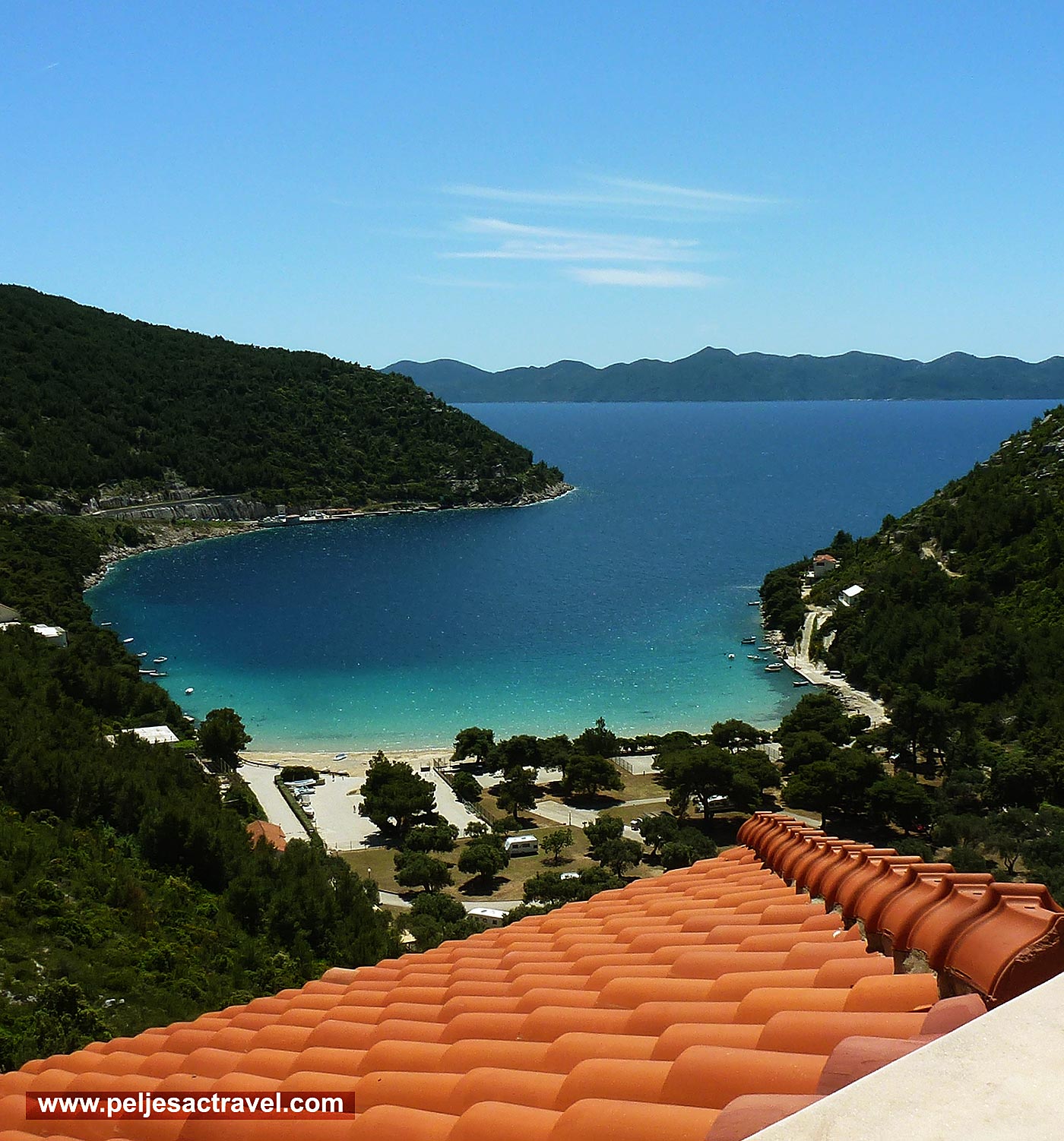Views over Prapratno from road to Ston - Peljesac Travel